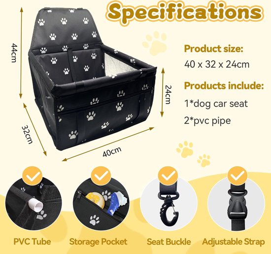Hondenmand Auto - Autostoel Hond - Automand Hond - Hondenstoel Auto ...