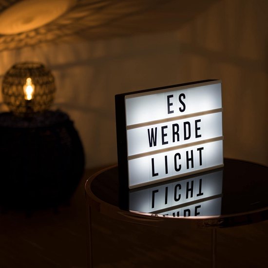 85-tekens LED-lichtbox lichtbord - HxBxD: 22 x 30 x 43 cm - wit/zwart | bol