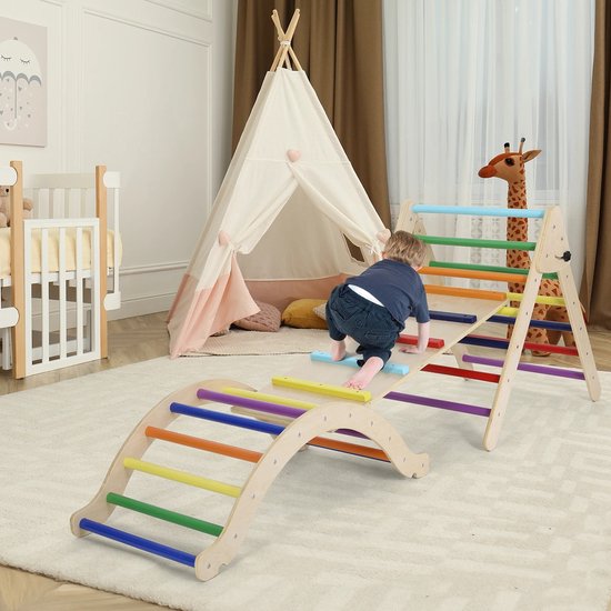 Amalee - Klimrek - Klimrek voor kinderen - Opvouwbaar - Indoor gym ...