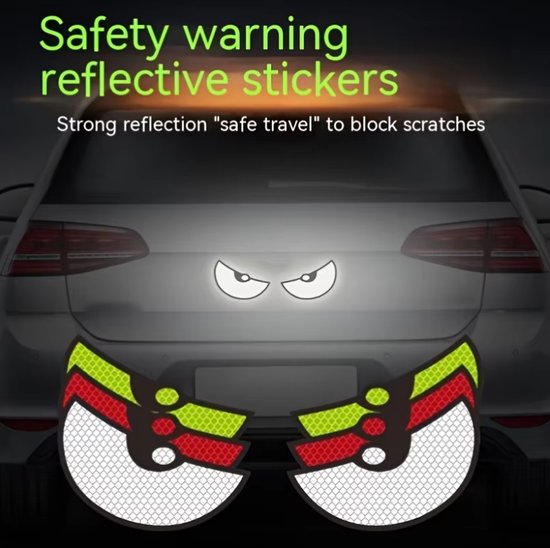 2 Stks/set Reflecterende Autostickers-Verbeter De Zichtbaarheid En ...