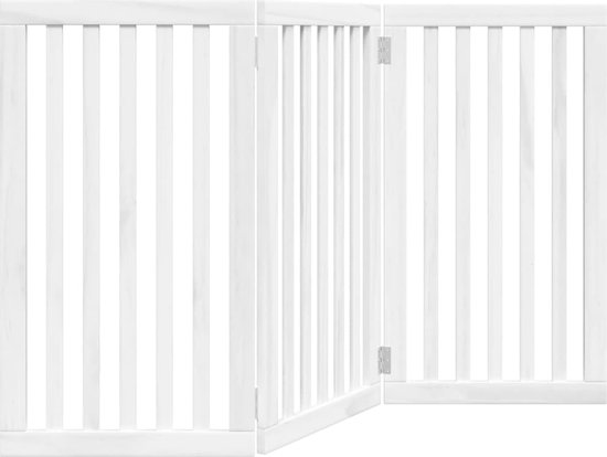 vidaXL - Hondenhek - inklapbaar - 3 - panelen - 150 - cm - populierenhout - wit | bol