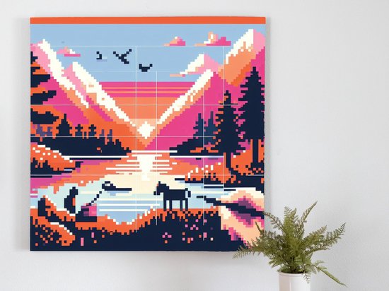 Pixel art relief schilderij | Digitale dimensies: een gebeeldhouwd ...
