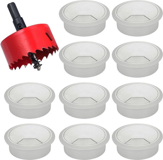 10 stuks bureaudoorvoertule tafelkabeldoorvoertule 60 mm met gatzaag ...