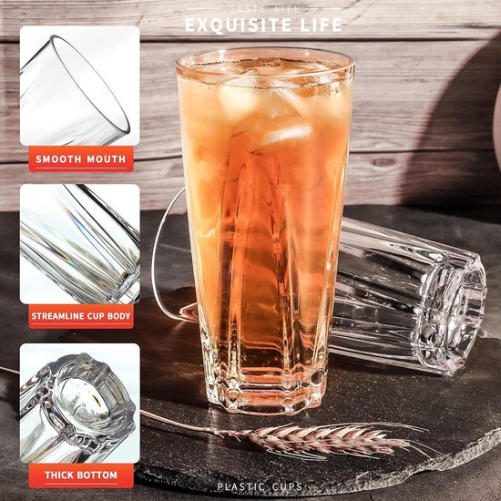 385ml Stackable Set of 4 Acrylic Drinking Glasses - Dishwasher Safe Tumblers for Kids... | bol