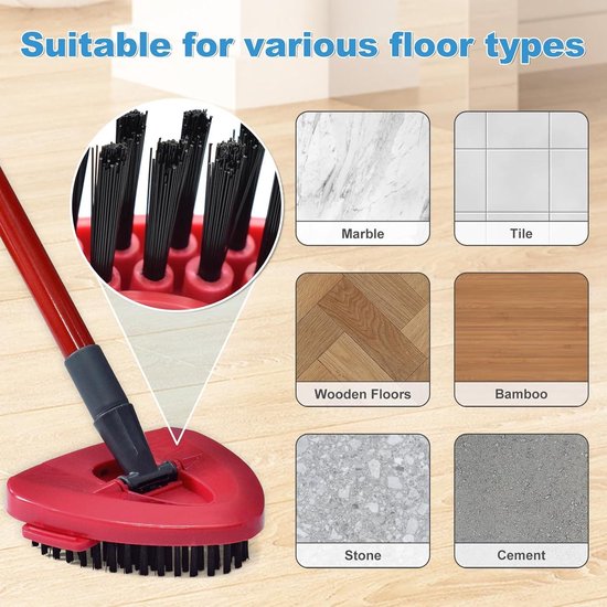 Replacement Handle 4 Sections Mop Base with Scrub Brush - Compatible ...