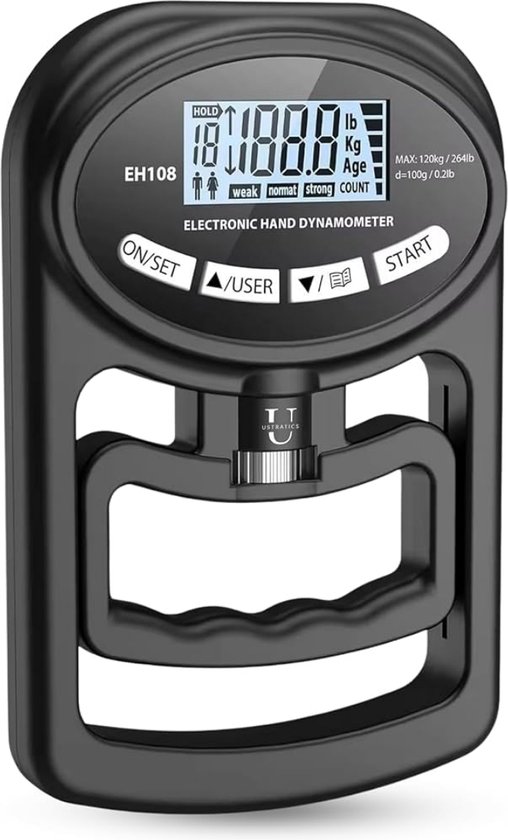 Hand Grip Tester - Digitale Grip tester met Scherm tot 120KG ...