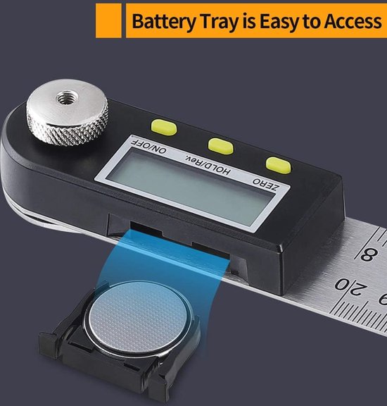 Digitale hoekmeter met LCD-scherm en roestvrij staal - Precisie ...