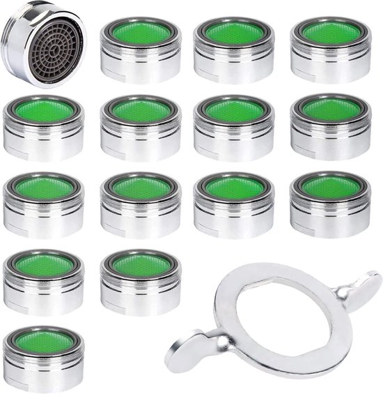15 stuks - waterbesparende perlator - kraanbeluchter - roestvrijstalen ...