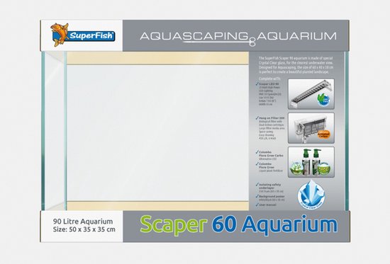 Superfish Scaper 60 - Aquaria - 50x35x35 cm 60 l Transparant | bol