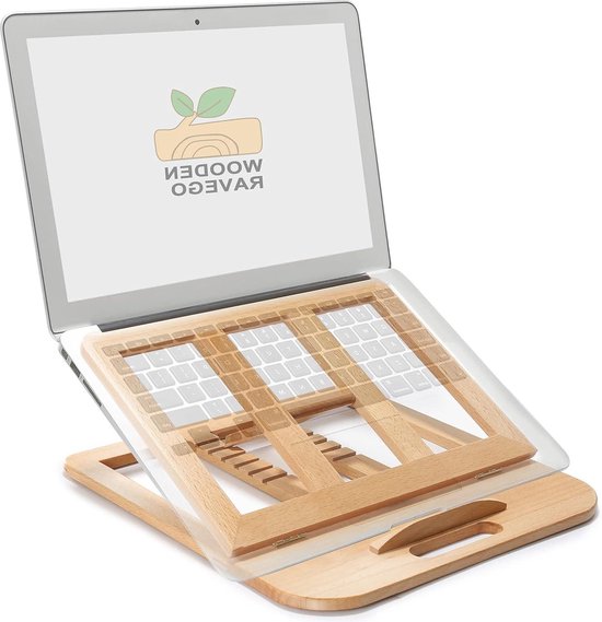 Laptop Standaard Opvouwbare Houten Laptopverhoger - Verstelbare MacBook ...