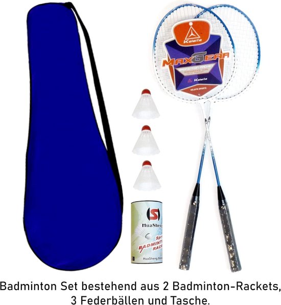Badminton set 2 rackets met veerbalspel - voor het hele gezin ...
