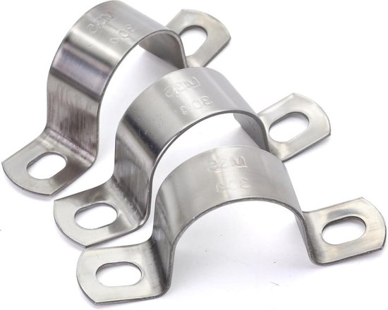 Heavy Duty Metalen U-beugel 1 inch Ø - 2 Gaten - Roestvrij stalen ...