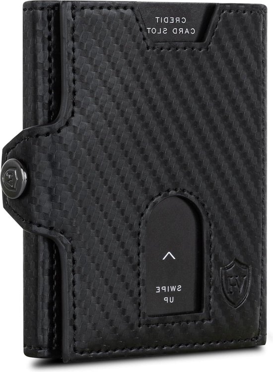 Slim Wallet muntvak kaarthouder RFID-bescherming 12 kaarten mini ...
