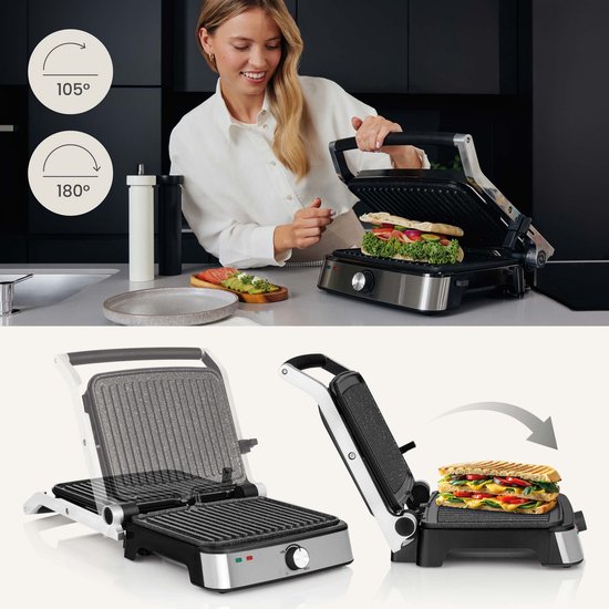 Zeegma Grill Chef Easy - 2in1 - Elektrische Grill & Panini Toaster ...
