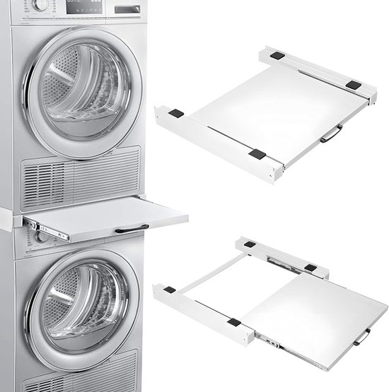 Stapelkit wasmachine droger - Tussenframe - Universeel - Uitschuifbaar ...