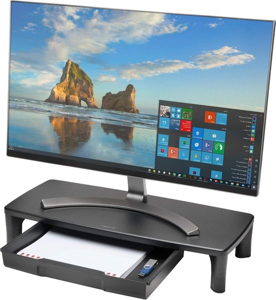 Monitorstandaard Met Lade - Verstelbare Smartfit Monitorverhoger Voor ...