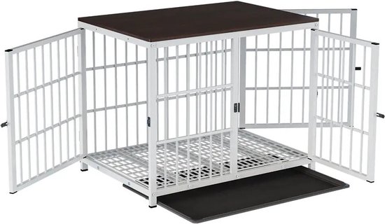 Hondenbench - Bench Hond - Hout - Maat M - Meubel - Wit | bol