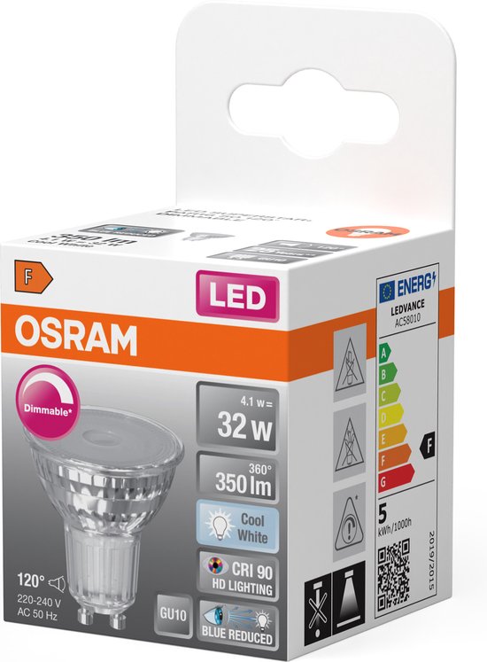 OSRAM Superstar dimbare LED lamp met bijzonder hoge kleurweergave (CRI9 ...