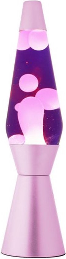 i-Total Lavalamp - Paarse lamp van glas met roze lava - 40x11 cm ...