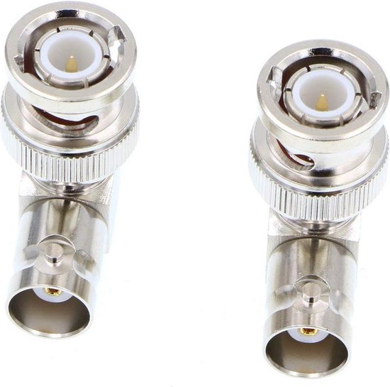 Haakse BNC-connectoren 50 Ohm RF Coaxiaal BNC Mannelijk naar Vrouwelijk 90 Graden... | bol