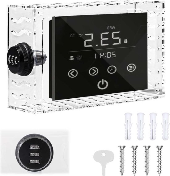 Thermostaatafdekking met slot - Wandgemonteerde acryl thermostaat Guard Box -... | bol
