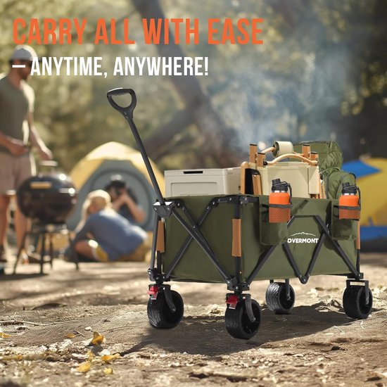 Opvouwbare bolderkar voor alle terreinen met brede wielen en grote ...