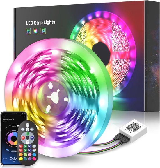 Led strip 20m - RGB led strip lights - bediening via app - decoratie ...