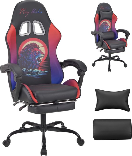 Ergonomische Gaming Stoel met Voetsteun - Luxe Bureaustoel voor ...