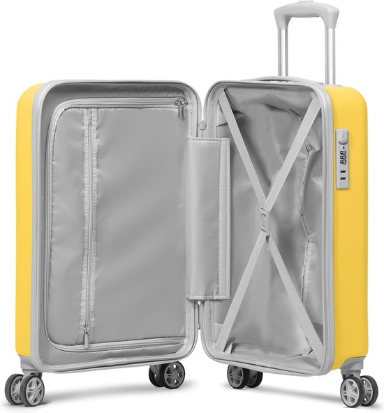 Kofferset 2 delig - Handbagage en Ruimbagage - Gele Reis Koffer met ...