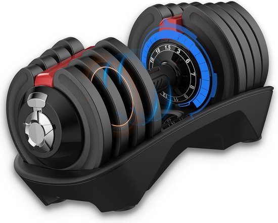 DH FitLife Verstelbare halter 1,5 tot 18 kg met opbergbasis voor ...