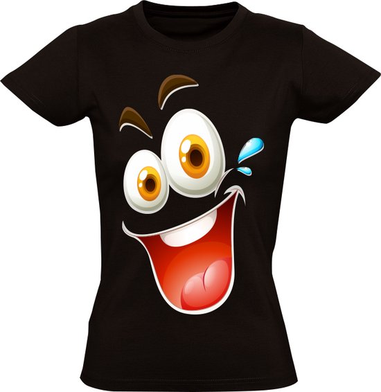 Happy Emoticon Dames T-shirt - blij - smiley - smile - lachen - grappig ...