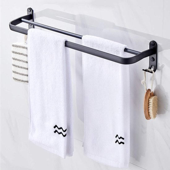 Handdoekrek Radiator Matzwart 40 CM Zelfklevend - Badhanddoekenrek Met ...
