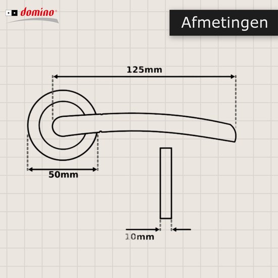 Domino deurkrukset| met ronde rozetten | set voor deuren | aluminium ...
