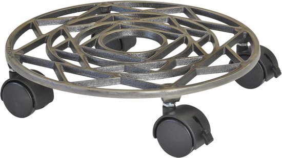 Plantentrolley Ø 29 x 65 cm - Gietijzeren bloementrolley voor binnen en ...