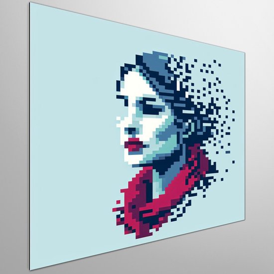 Pixel art vrouw schilderij | Pixelated beauty: A digital masterpiece of ...
