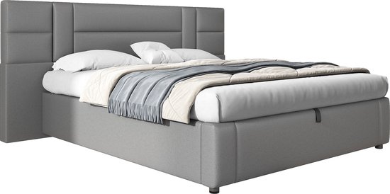 Merax Lit Double Queen Size Rembourré 160x200 cm - Lit Simili Cuir avec ...
