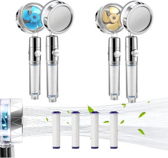 Waterbesparende propeller douchekop met filter - 360° draaibare ...