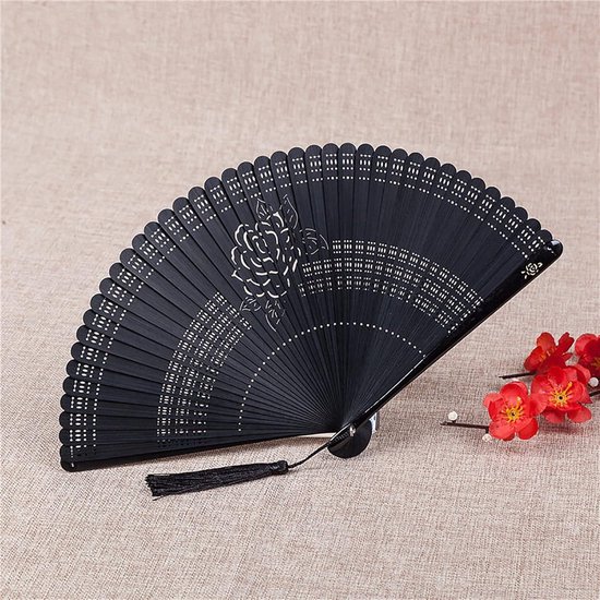 Handheld Folding Fans - Men Women OpenWork Personal Bamboo Hand Fan ...