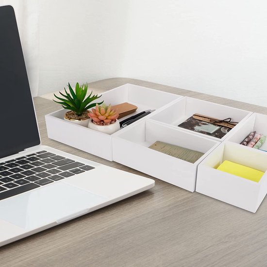 Stacki 6-delige bamboe lade-organizer antislip opbergdozen met ...