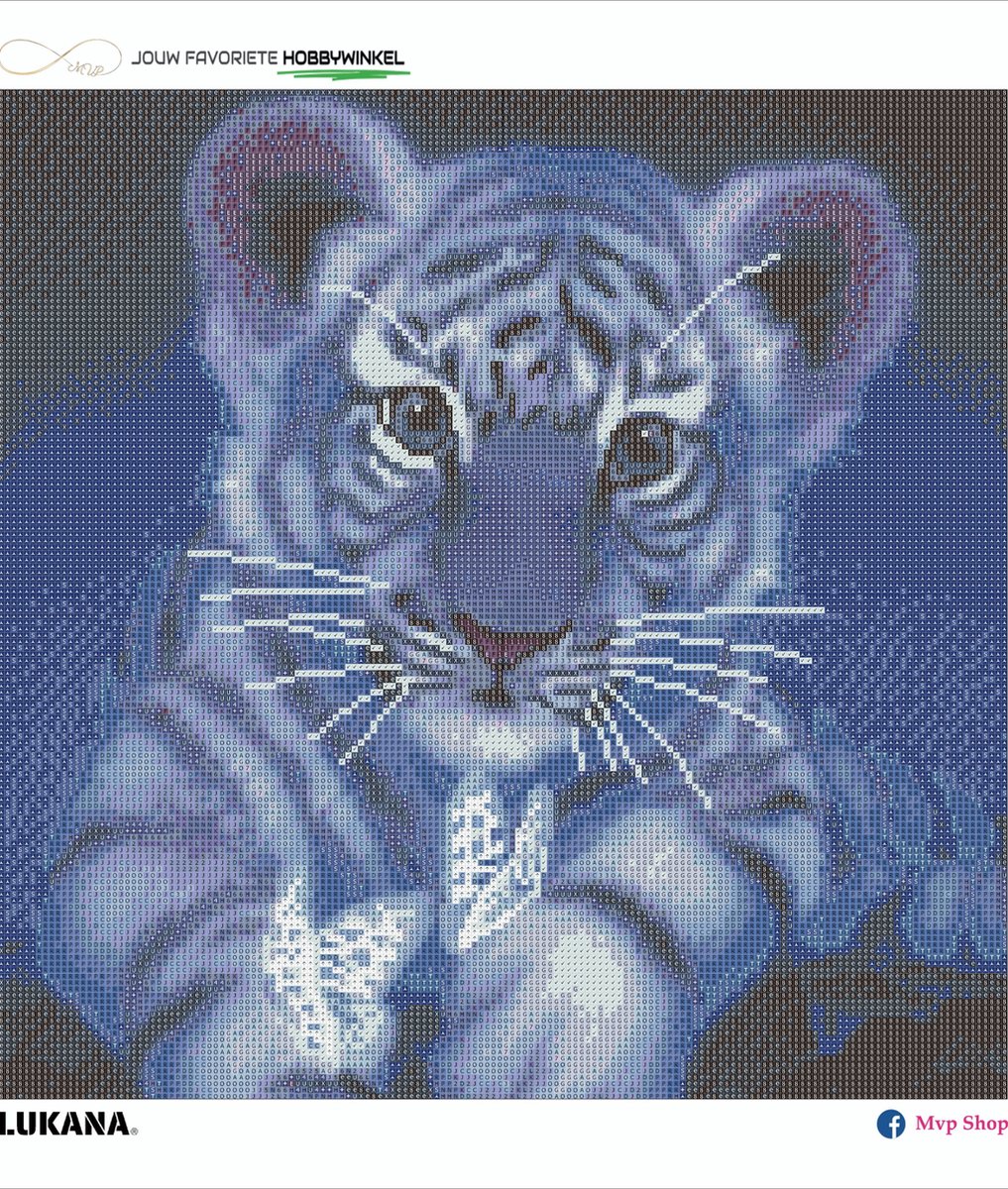 Lukana® Tijger met vlinder diamond painting - 30x30cm - Rond Steentjes ...