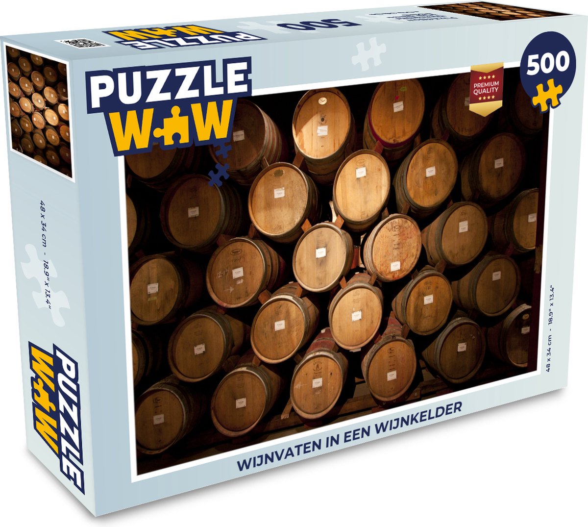 Puzzel Wijnvaten in een wijnkelder - Legpuzzel - Puzzel 500 stukjes ...