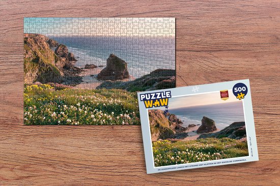 Puzzel De zonsopgang langs het strand met kliffen in het Engelse ...