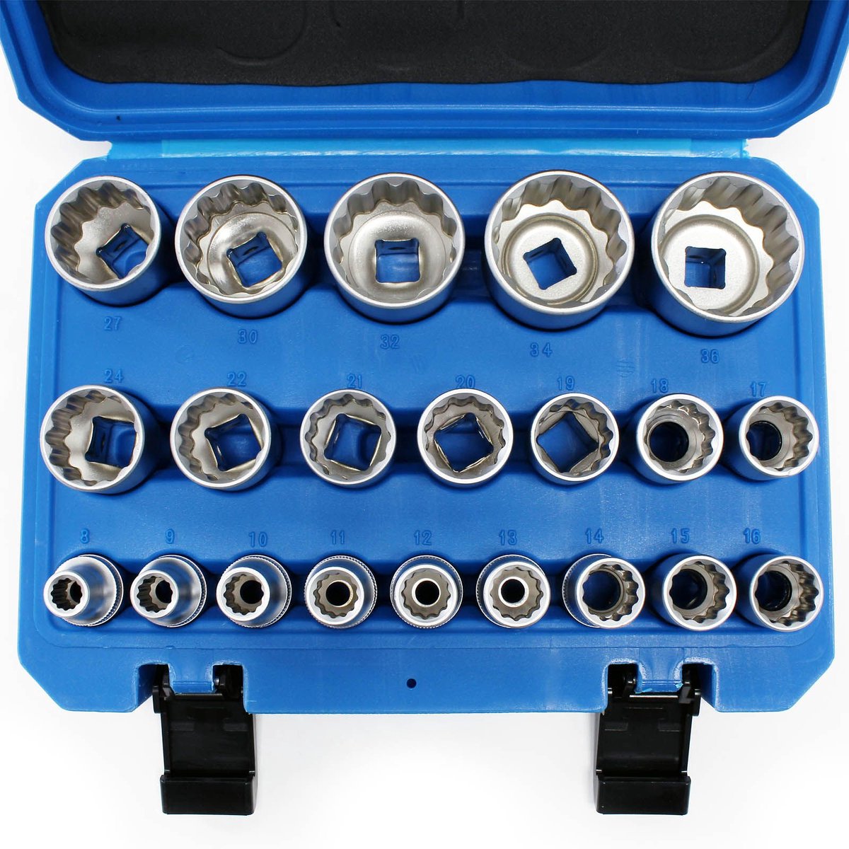 Doppenset 21-delig 1/2" (12,7 mm) aandrijving 8-36 mm doppen voor ...