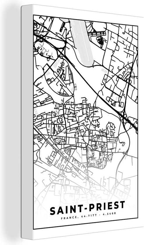 Tableau Peinture Carte - Saint-Priest - Carte - France - Plan de Ville ...
