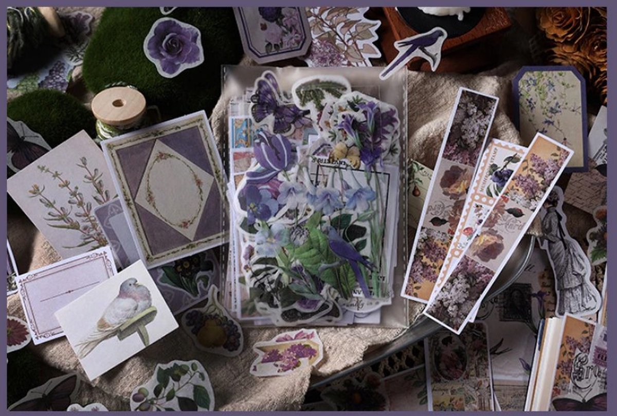 Papier En Stickerset 200 Delig - Paars - CB6038 - Natuur Decoratie ...