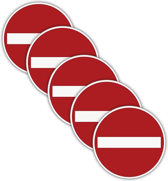 STROBO, 5 stuks XXL eenwegwegweg/doorgang verboden geen ingangsstickers ...