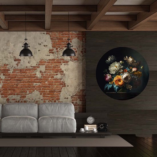 Boeket 30 bloem Behang cirkel 100 cm | bol