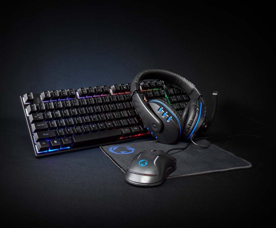 Nedis PC Gaming Set 4-in-1 – Qwerty US – Toetsenbord – Muis – Headset ...