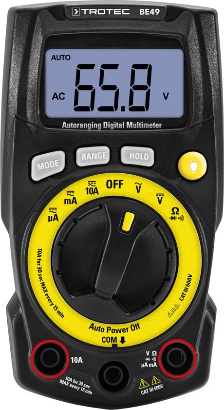 Trotec Multimeter BE49 - Digitaal - Voor spanning, stroom, weerstand ...