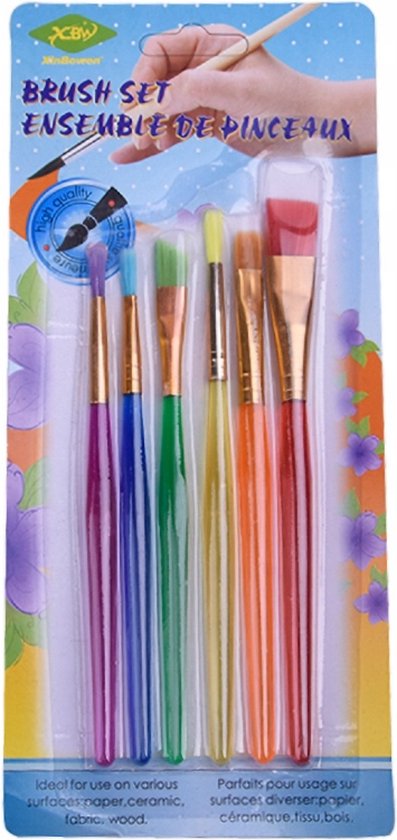 Penselen - Set van 6 stuks - Gekleurd | bol